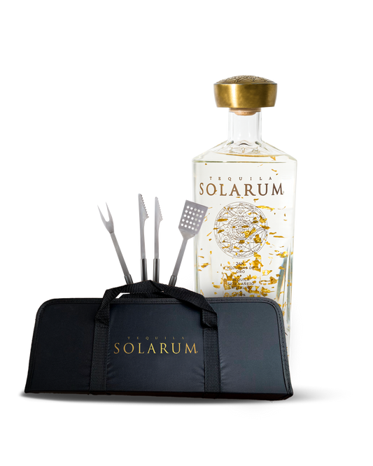 Kit Tequila Solarum Extra Añejo Cristalino 24K + Tequila Solarum Blanc ...